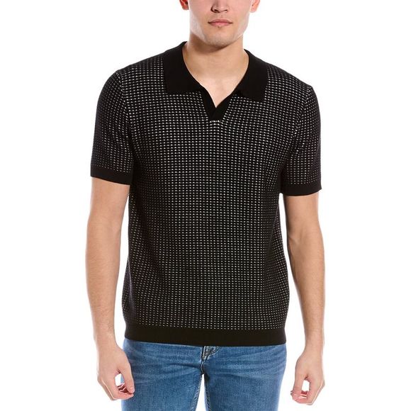 Truth | Shirts | Truth Mens Textured Knit Polo Shirt Black | Poshmark
